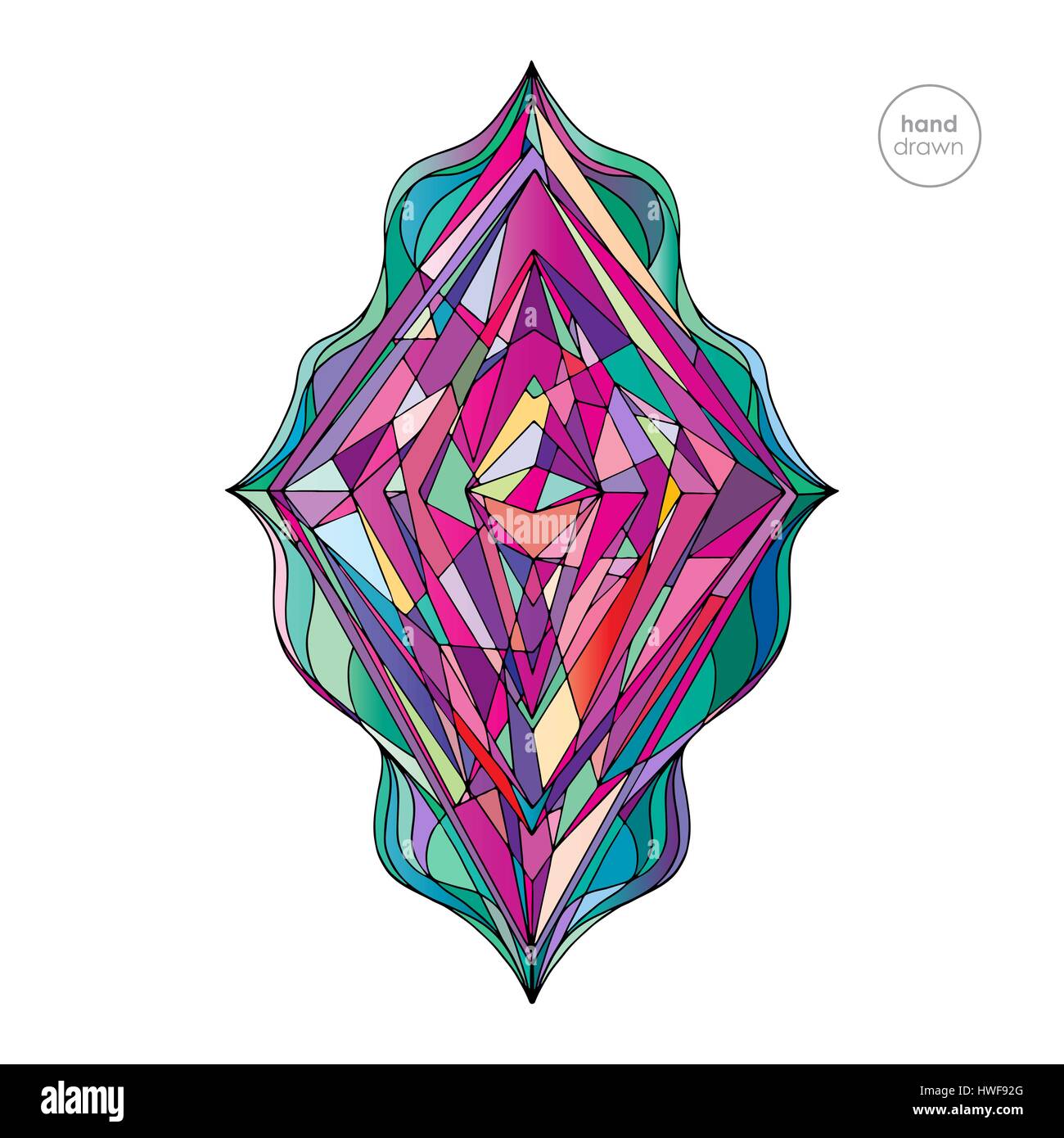 Hand drawn abstract rhombus vector illustration Stock Vector Image ...