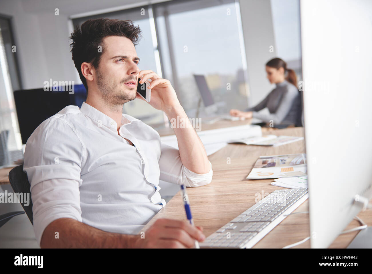 Conversation personal space two people hi-res stock photography and ...