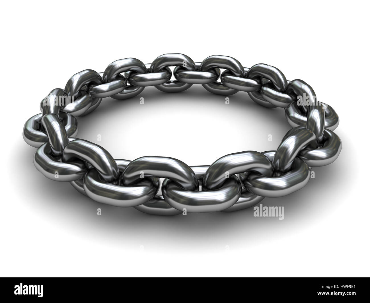 3d illustration of chain ring over white background Stock Photo - Alamy