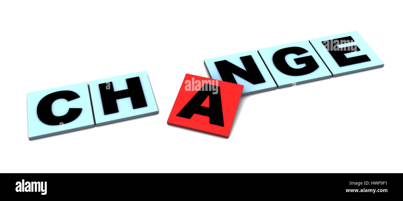 abstract 3d illustration of 'change' sign over white background Stock ...