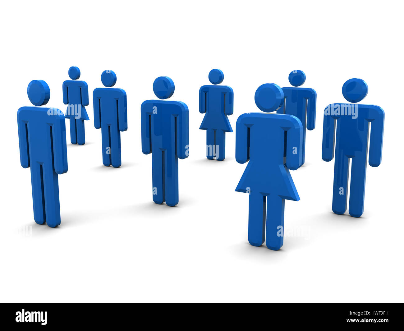 3d illustration of people signs over white background Stock Photo - Alamy