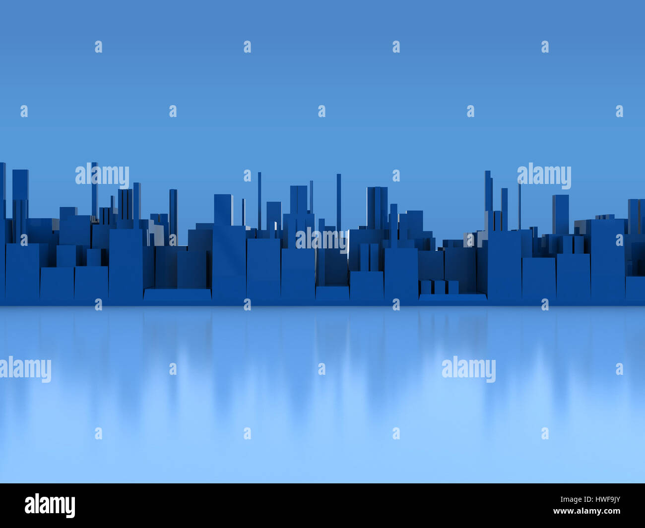 abstract 3d illustration of blue cityscape backgroud Stock Photo - Alamy
