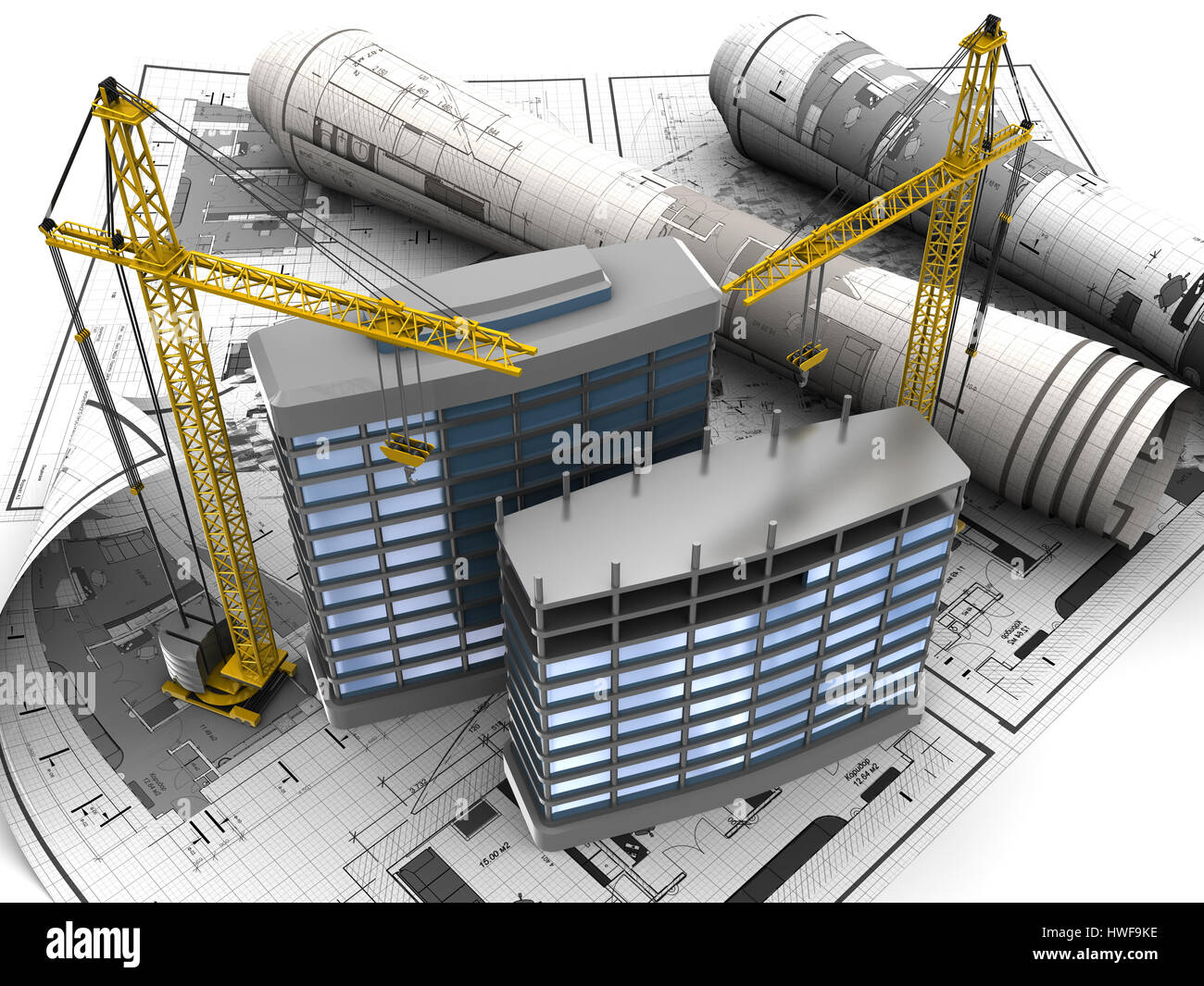 abstract 3d of building development concept Stock Photo - Alamy