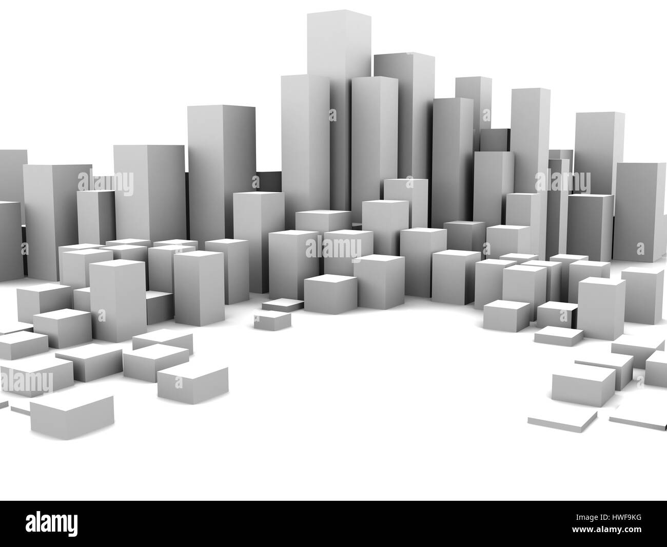 abstract 3d illustration of white boxes background Stock Photo - Alamy