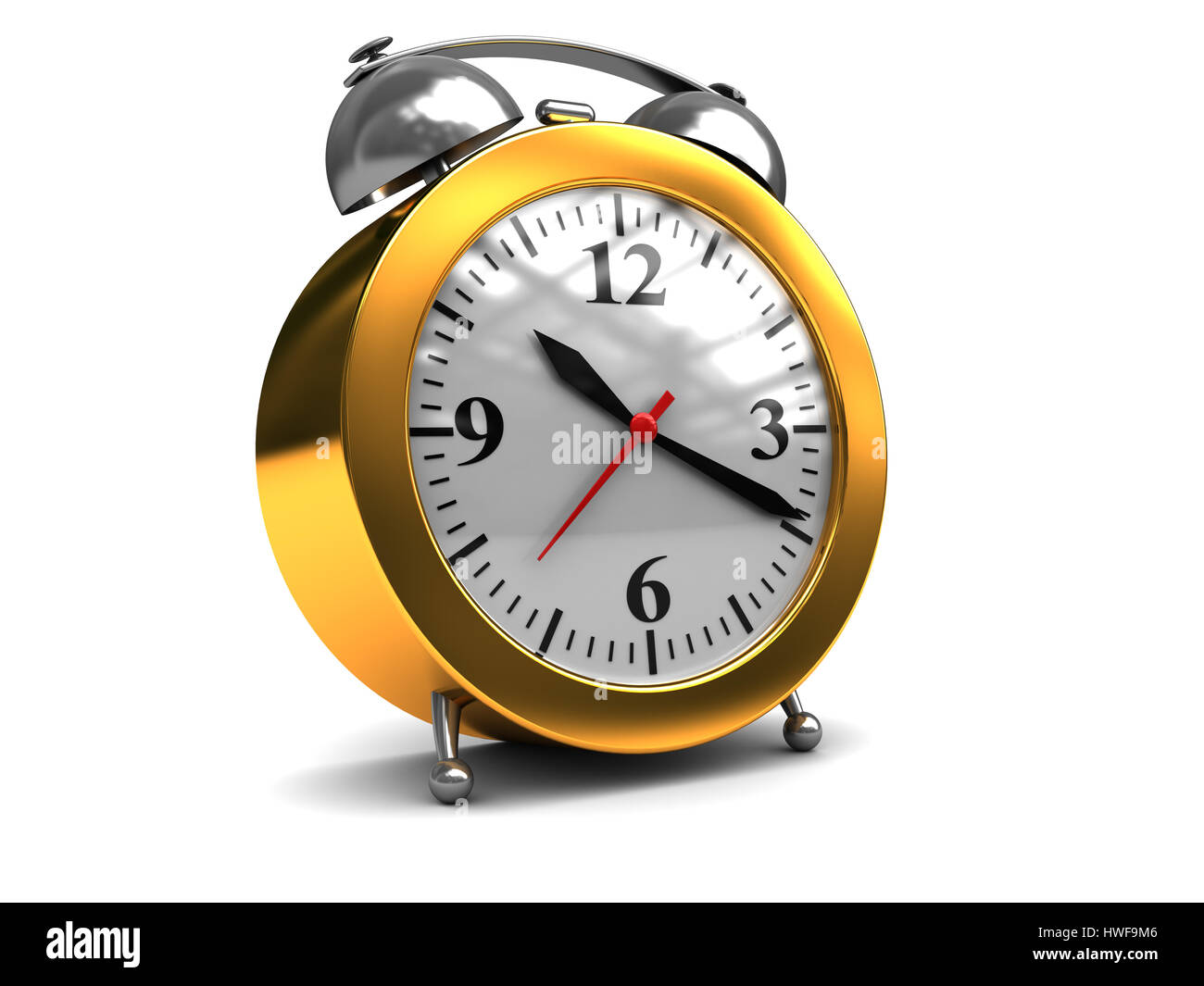 3d illustration of generic alarm clock over white background Stock ...
