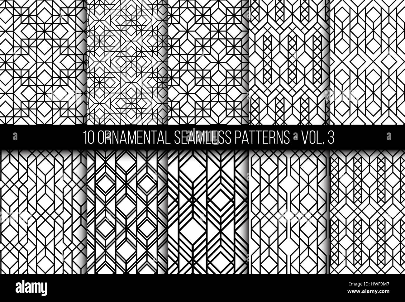 Set of universal different geometric seamless patterns Stock Vector ...