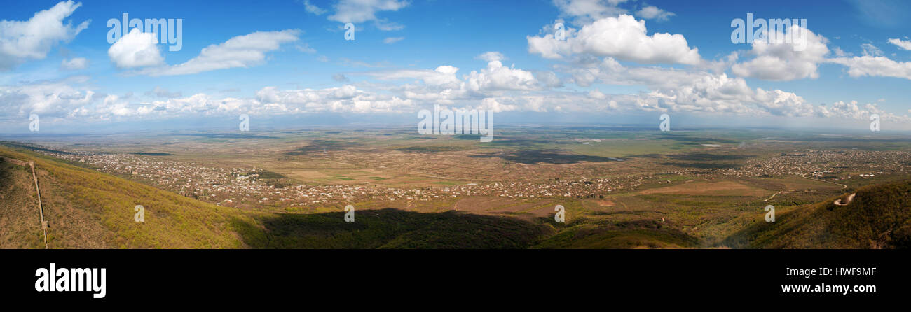 panorama Georgia view of the Alazani Valley Stock Photo - Alamy