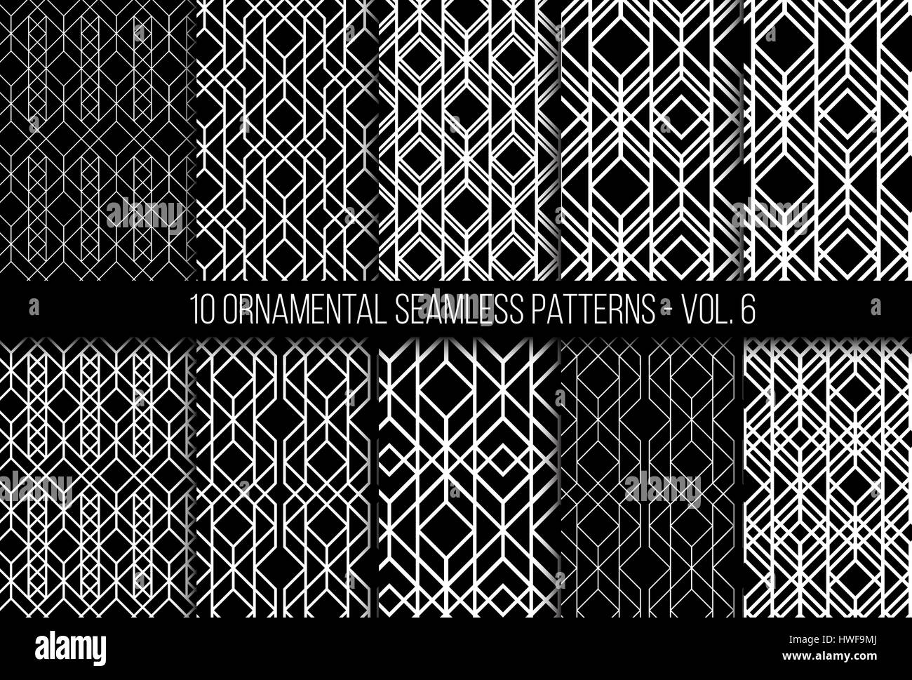 Set of universal different geometric seamless patterns Stock Vector ...