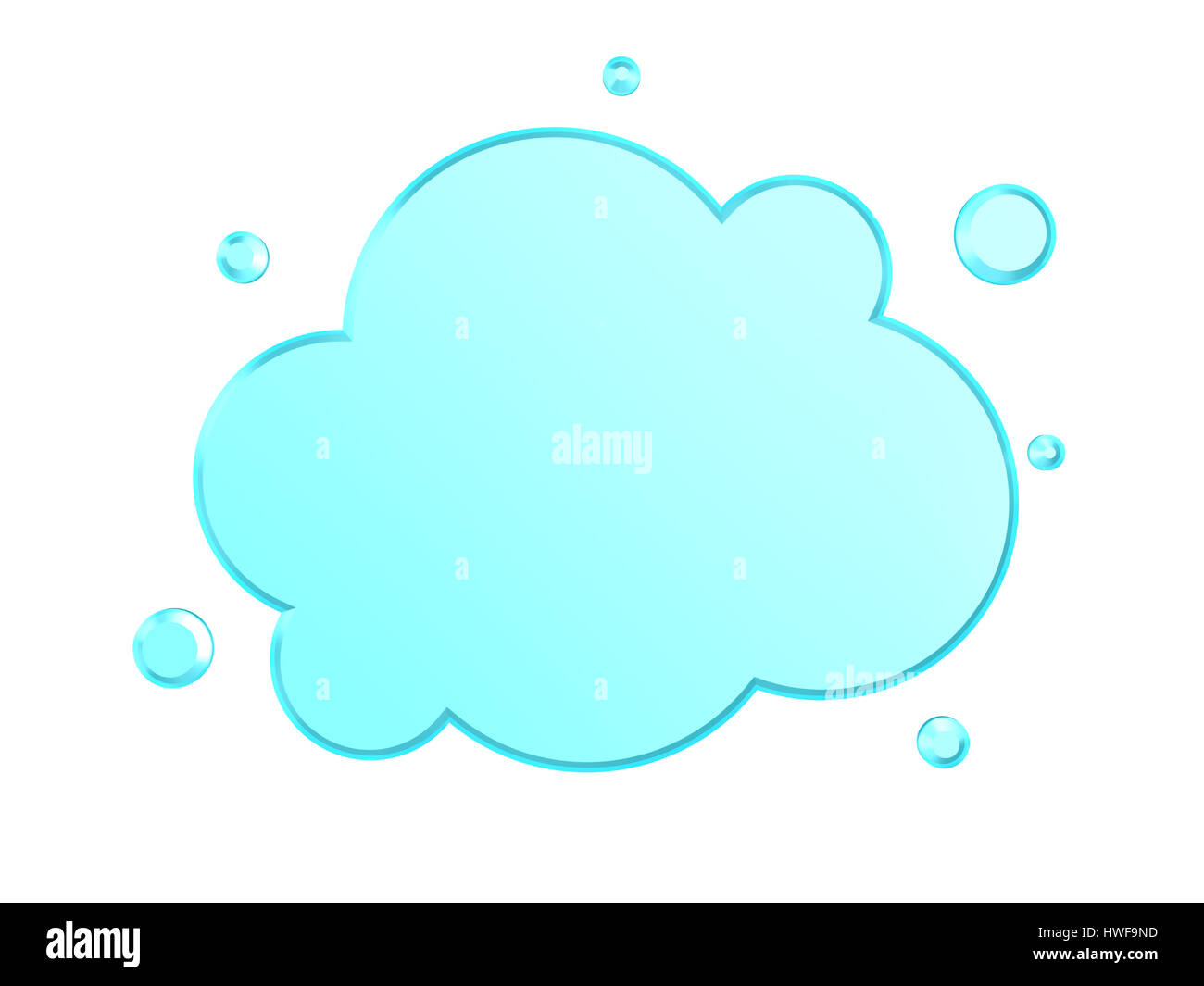 3d illustration of glass cloud shape over white background Stock Photo ...