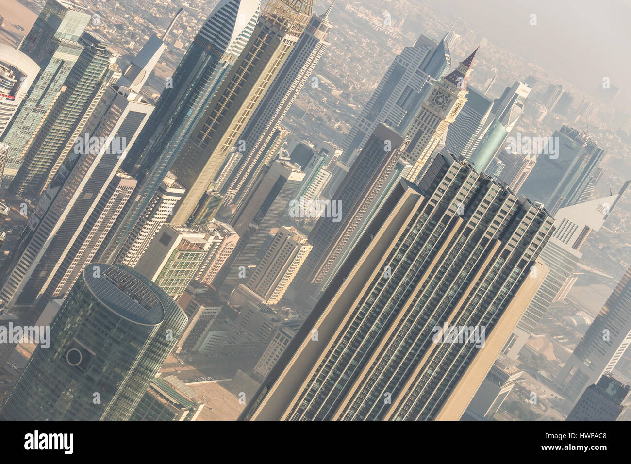 Aerial view of Dubai downtown skyscrapers Stock Photo - Alamy