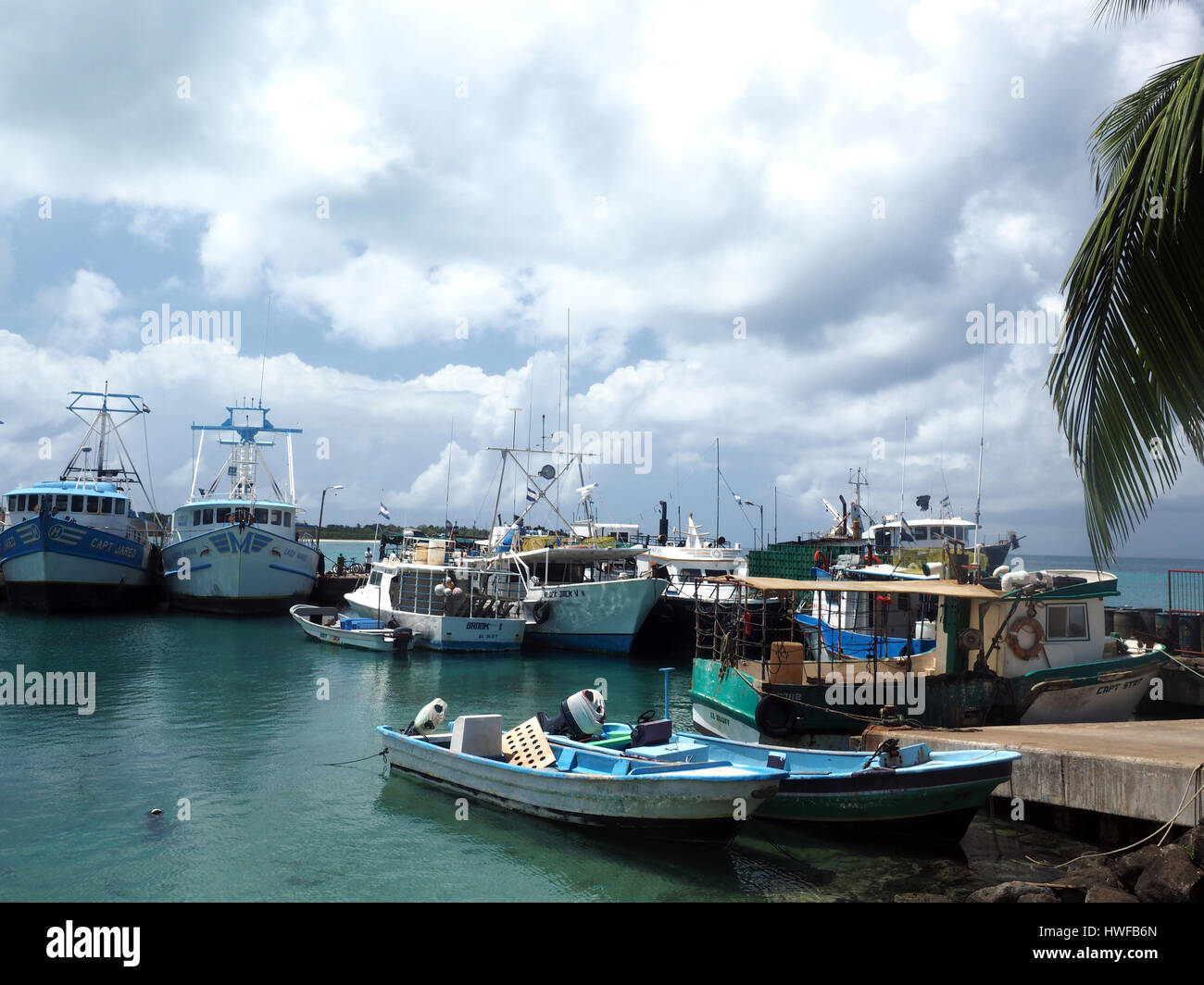 boats harbor Brig Bay Big Corn Island, Nicaragua Stock Photo - Alamy