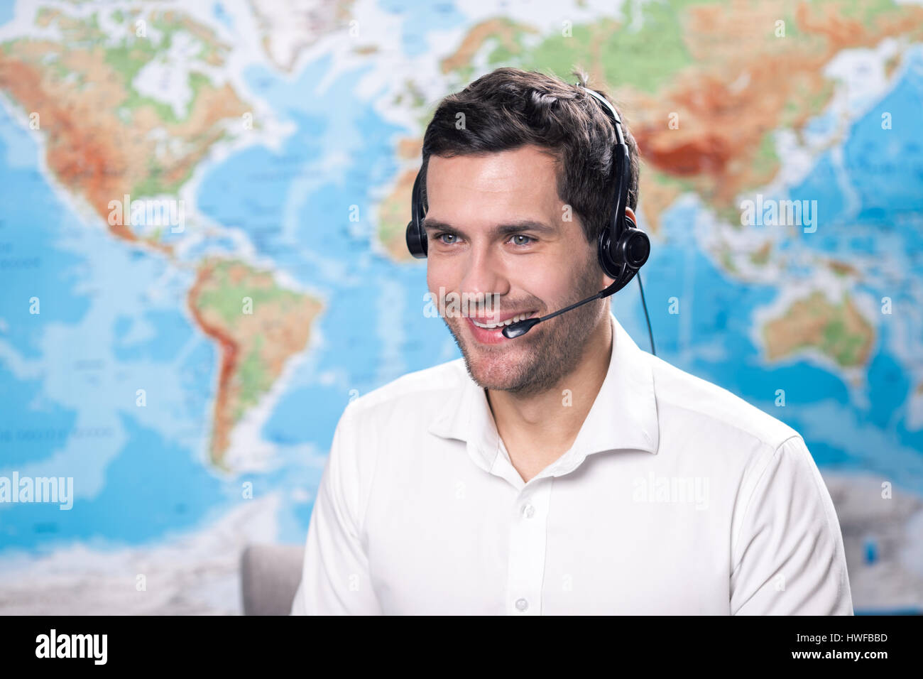 Young Man Tour Agency Concept Stock Photo - Alamy