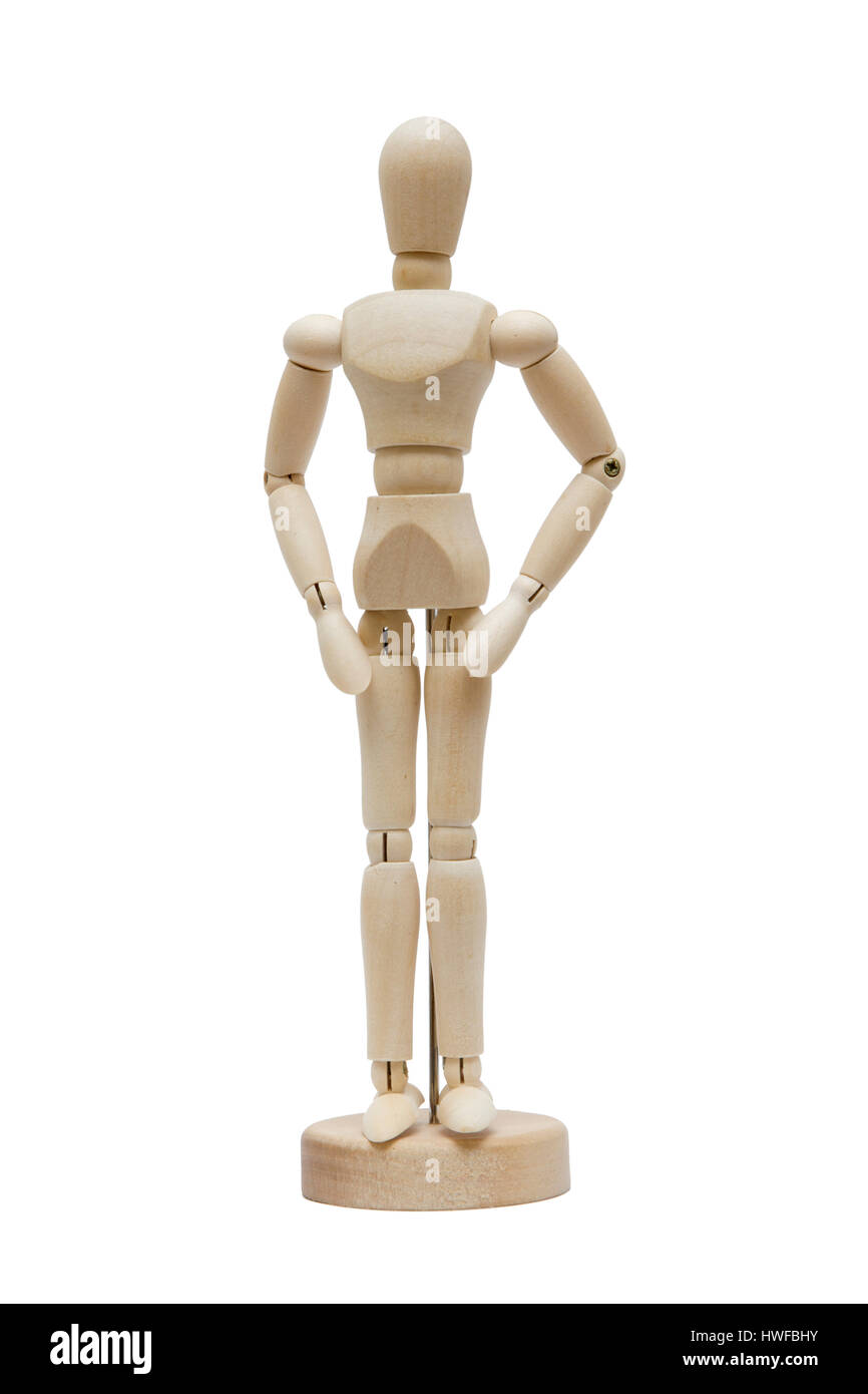 Wooden dummy isolated on a white background Stock Photo - Alamy