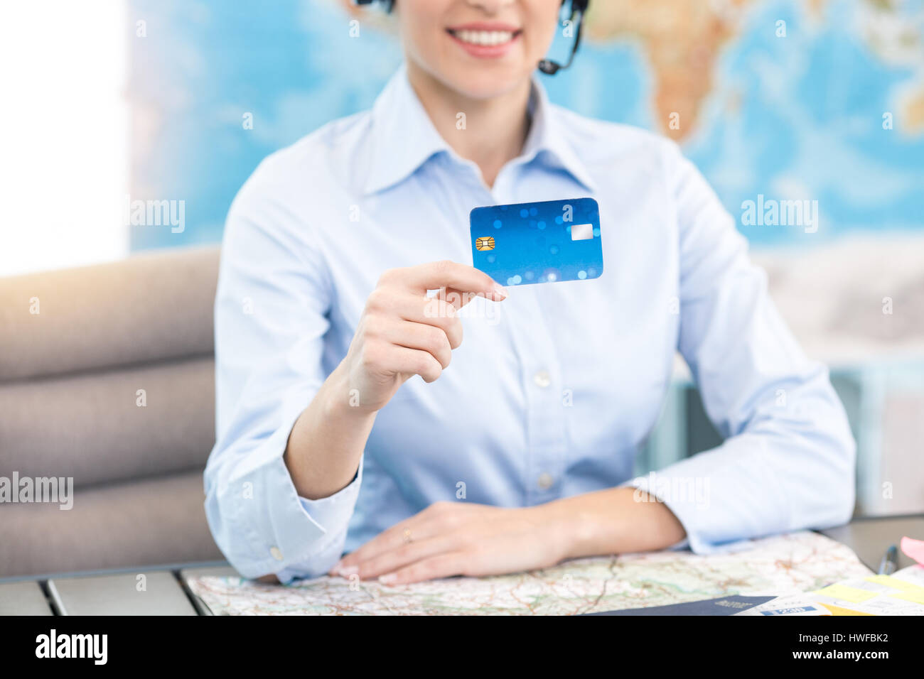 Young Woman Travel Agent Concept Stock Photo - Alamy