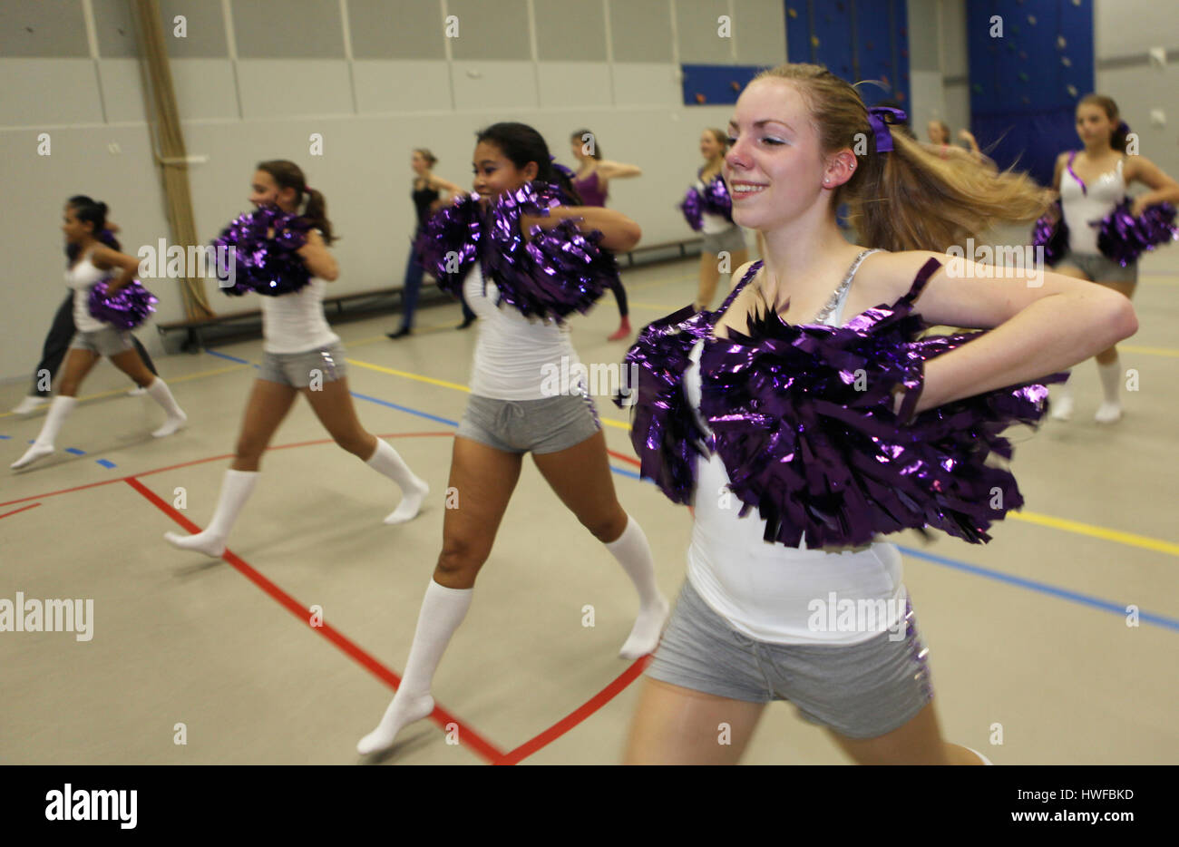 cheerleader school in amsterdam Stock Photo - Alamy