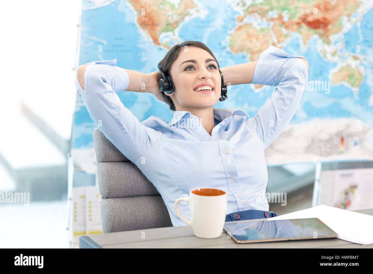 Young Woman Travel Agent Concept Stock Photo - Alamy