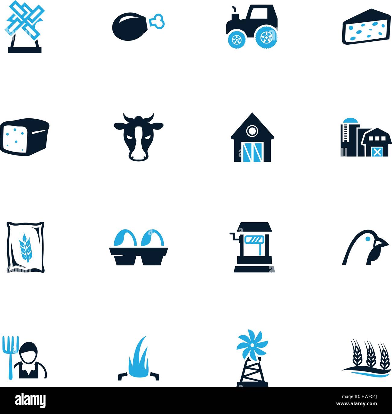Agriculture and farming icon set for web sites and user interface Stock ...