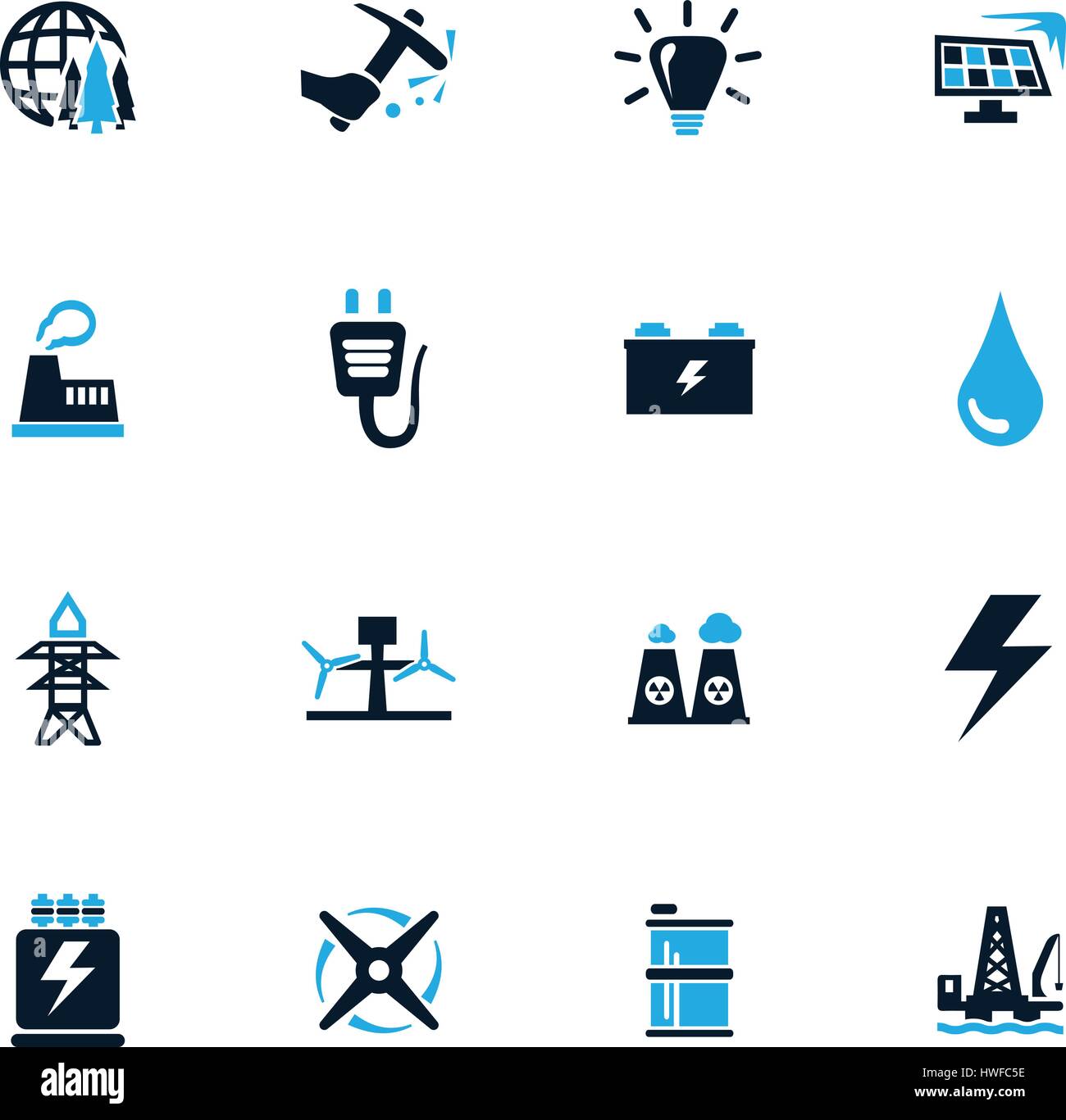 Alternative energy icons set for web sites and user interface Stock ...