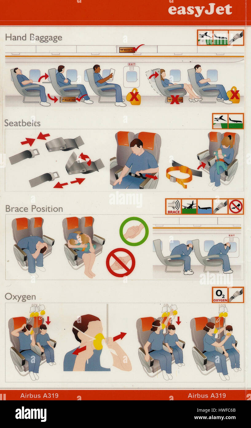 Airline safety manual hi-res stock photography and images - Alamy