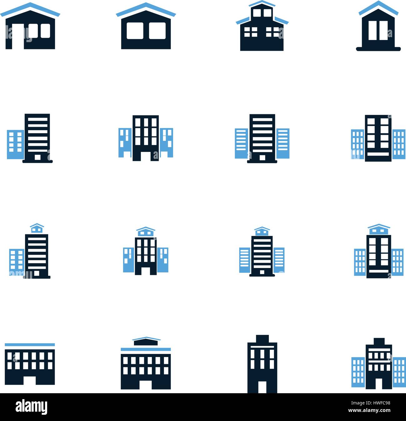Buildings icon set for web sites and user interface Stock Vector Image ...