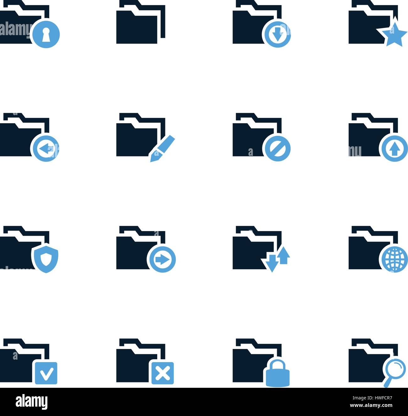 Folders icon set for web sites and user interface Stock Vector Image ...