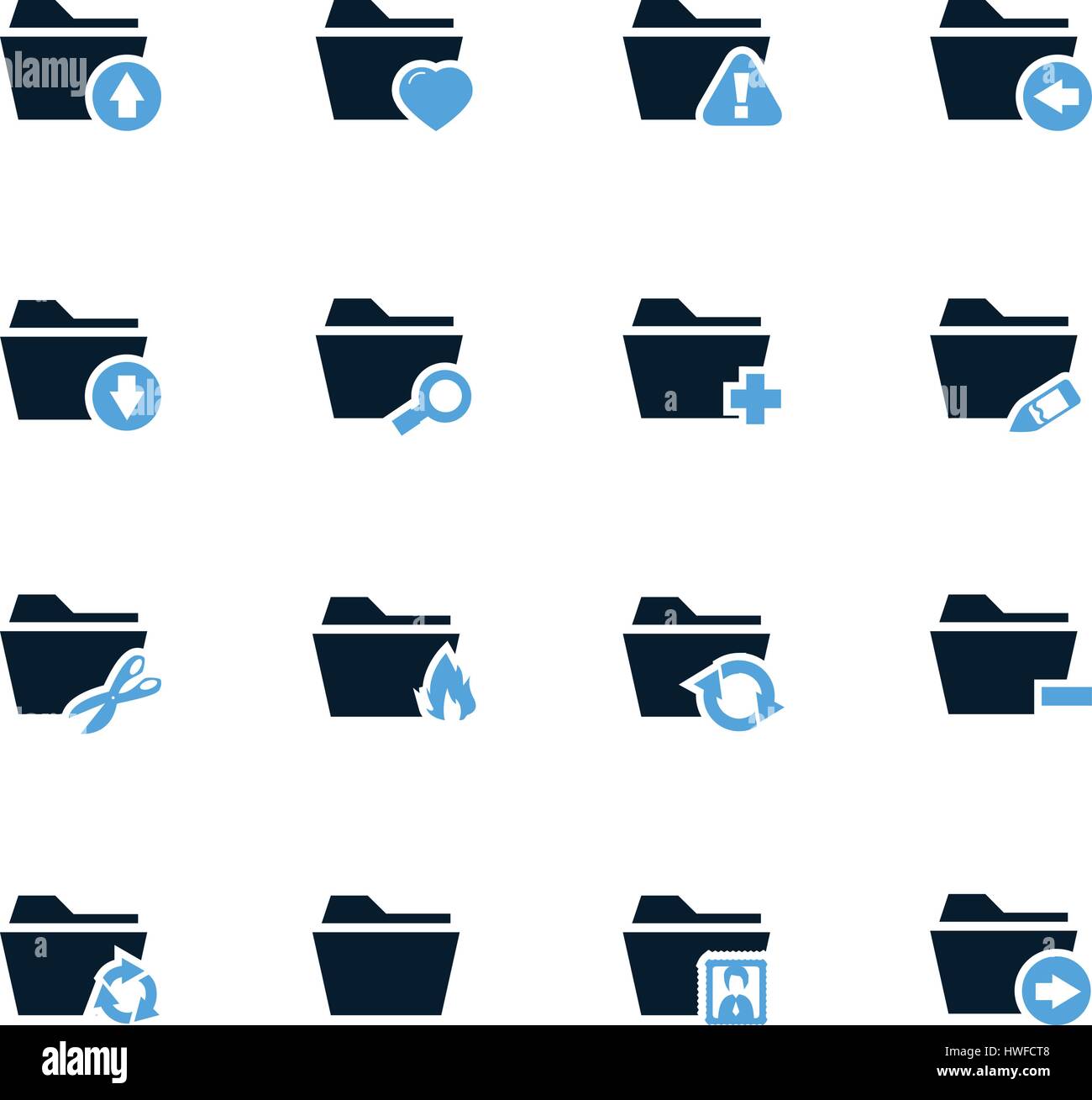 Folders icon set for web sites and user interface Stock Vector Image ...
