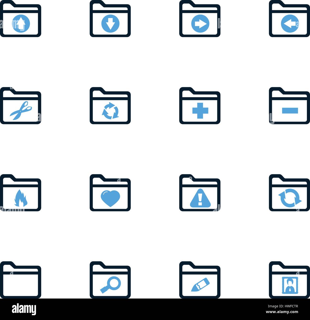 Folders icon set for web sites and user interface Stock Vector Image ...