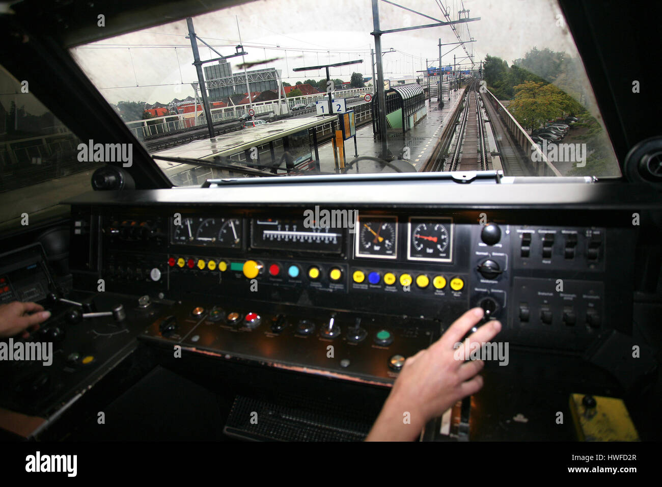 traindriver working for the dutch railways Stock Photo - Alamy