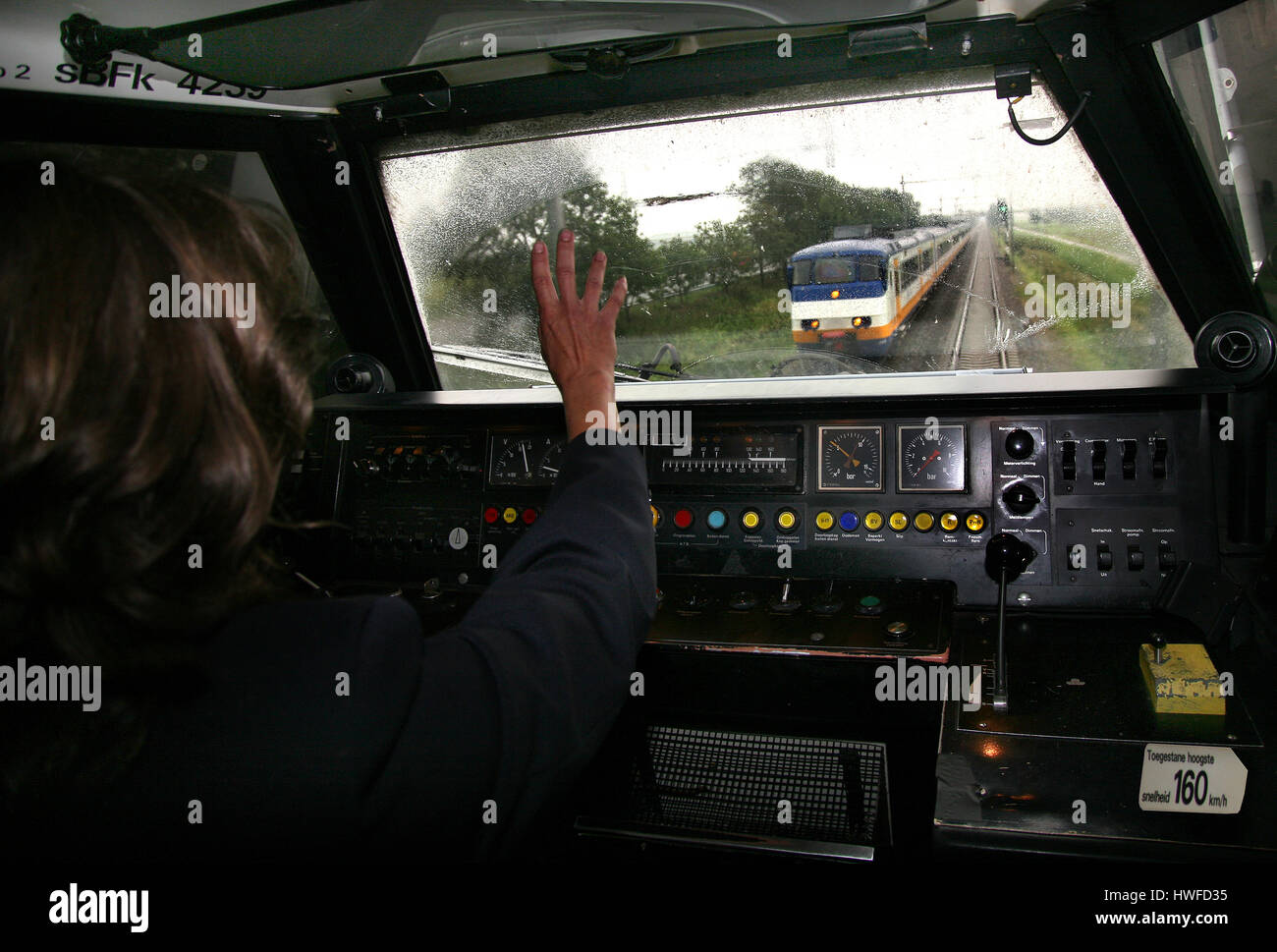 traindriver working for the dutch railways Stock Photo - Alamy