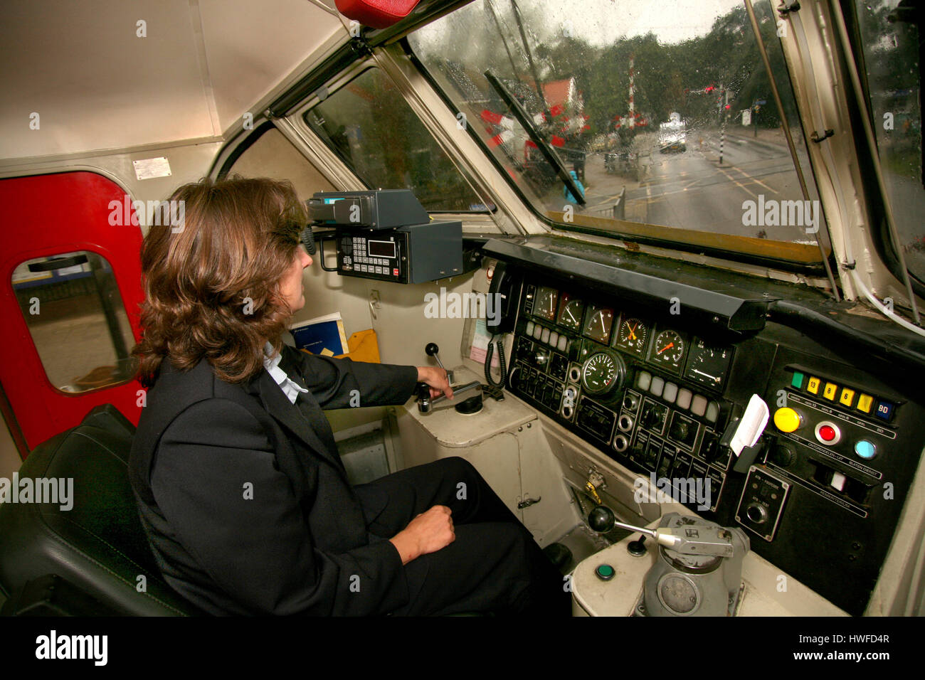traindriver working for the dutch railways Stock Photo - Alamy