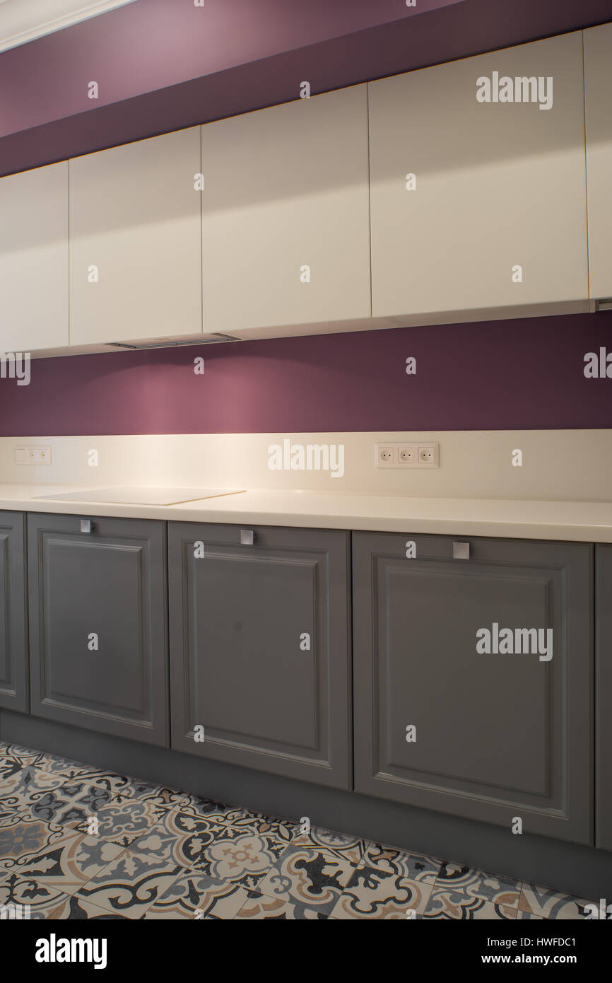 Minimalistic interior Simple Striped Kitchen Furniture Stock Photo - Alamy