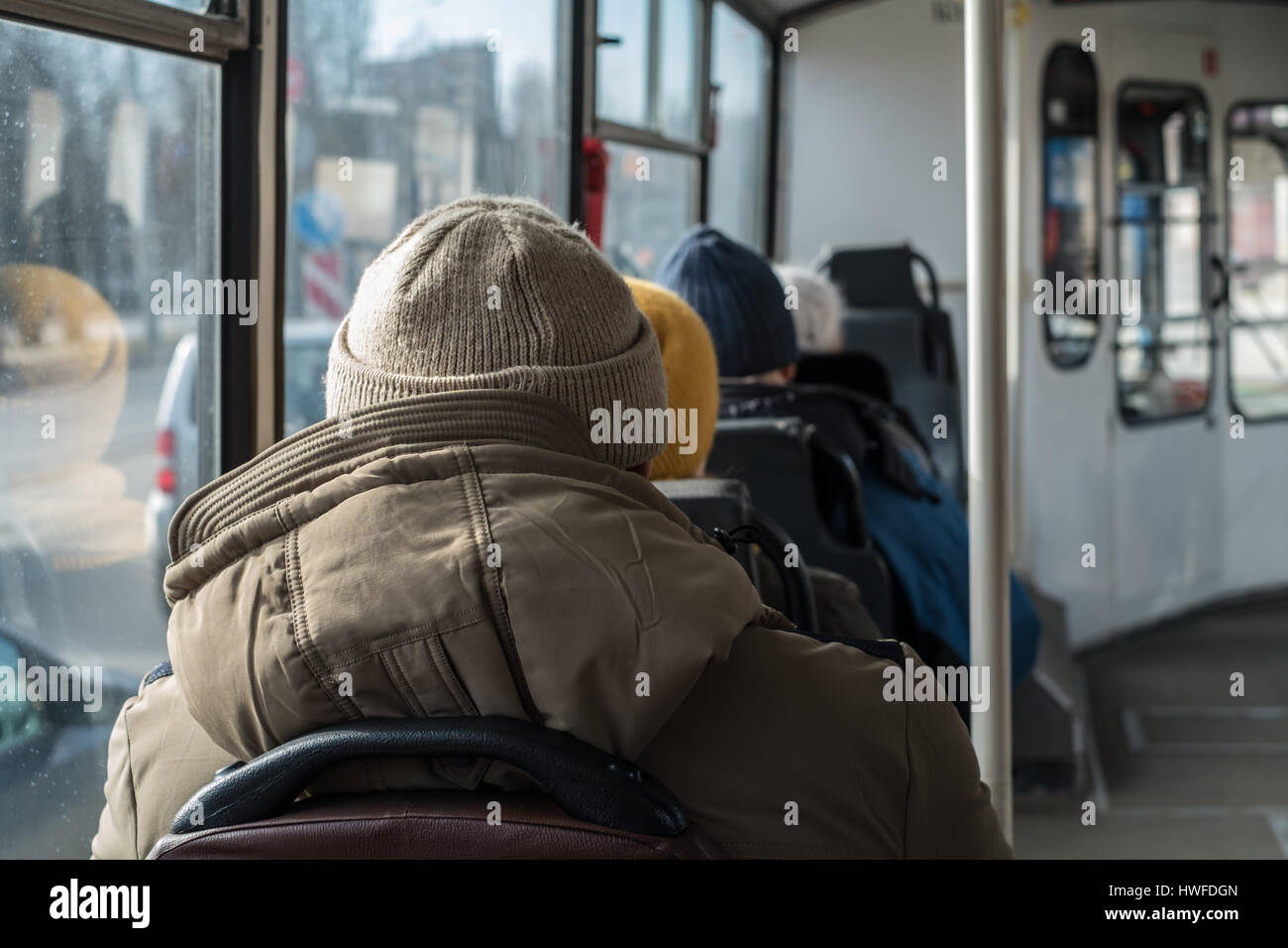 Bus old person sitting hi-res stock photography and images - Alamy