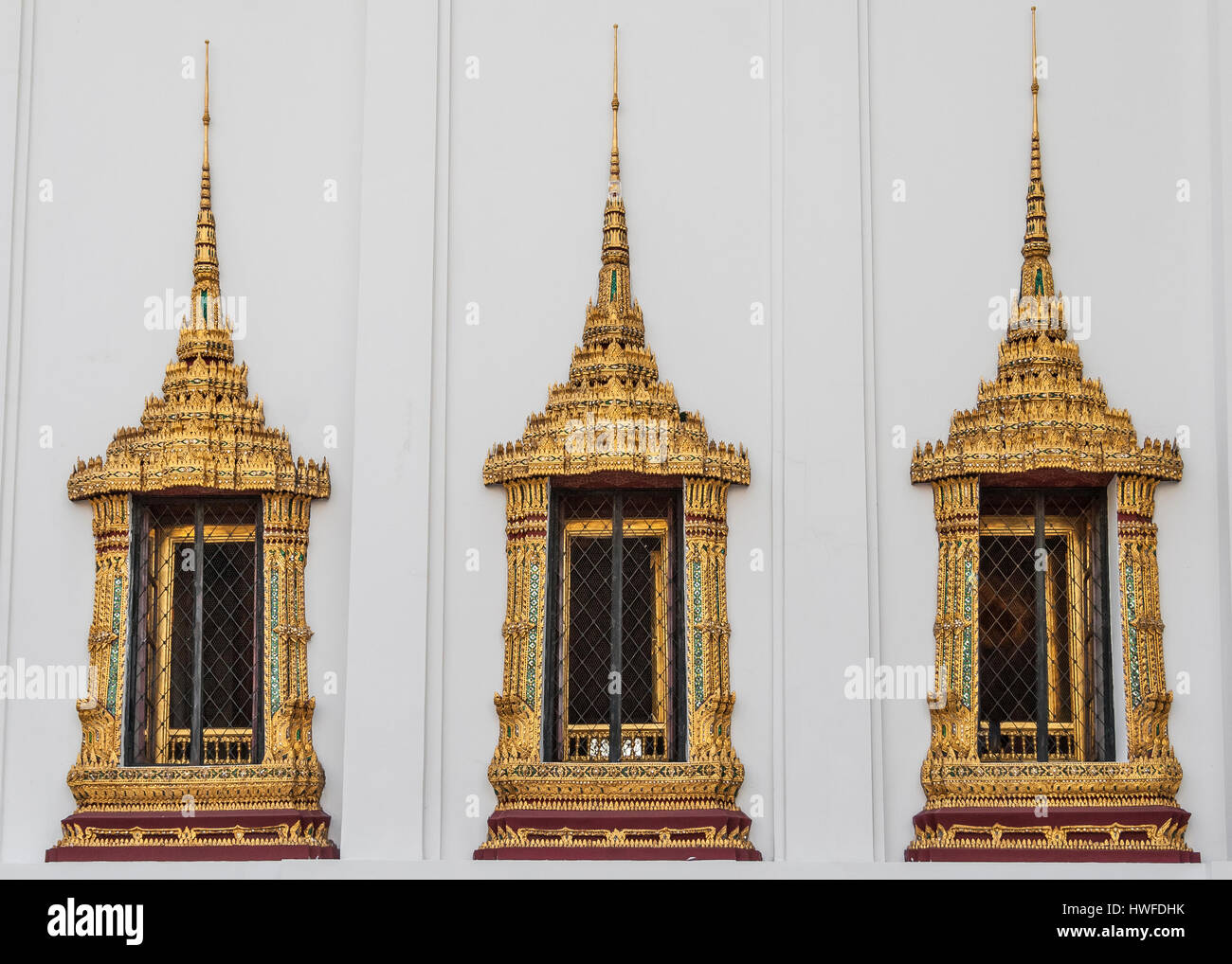Three Windows of Palace Stock Photo - Alamy