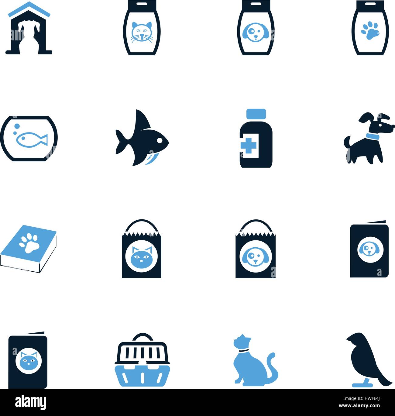 Goods for pets icon set for web sites and user interface Stock Vector ...