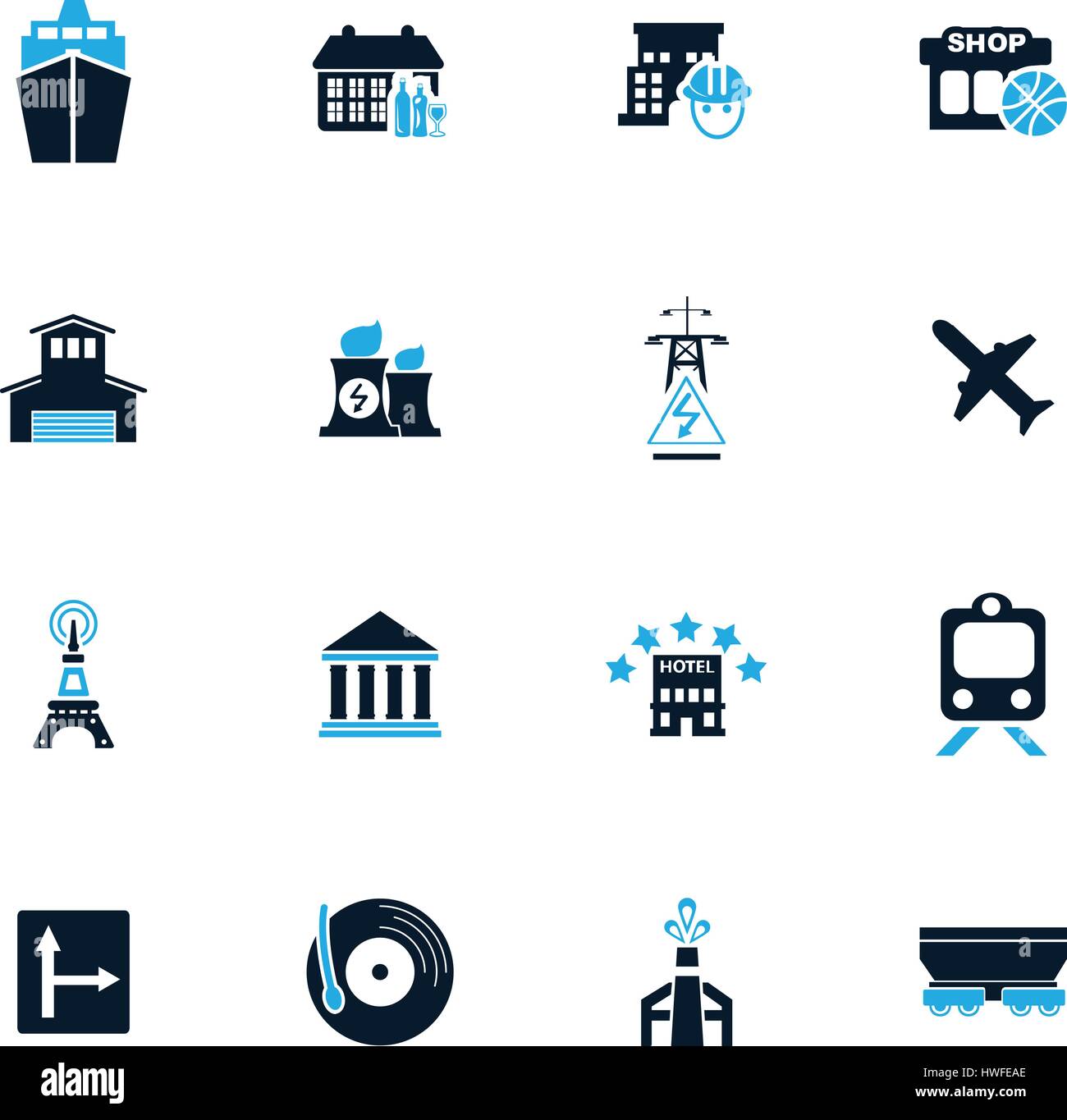 Infrastucture of the city icon set for web sites and user interface ...