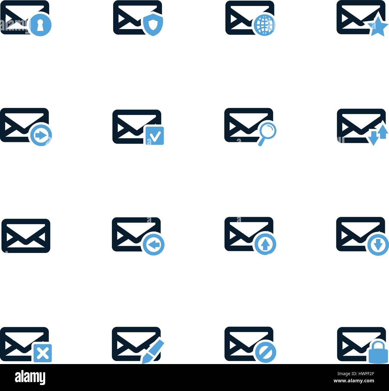Mail and envelope icon set for web sites and user interface Stock ...