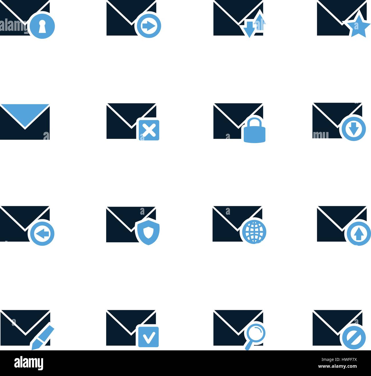 Mail and envelope icon set for web sites and user interface Stock ...