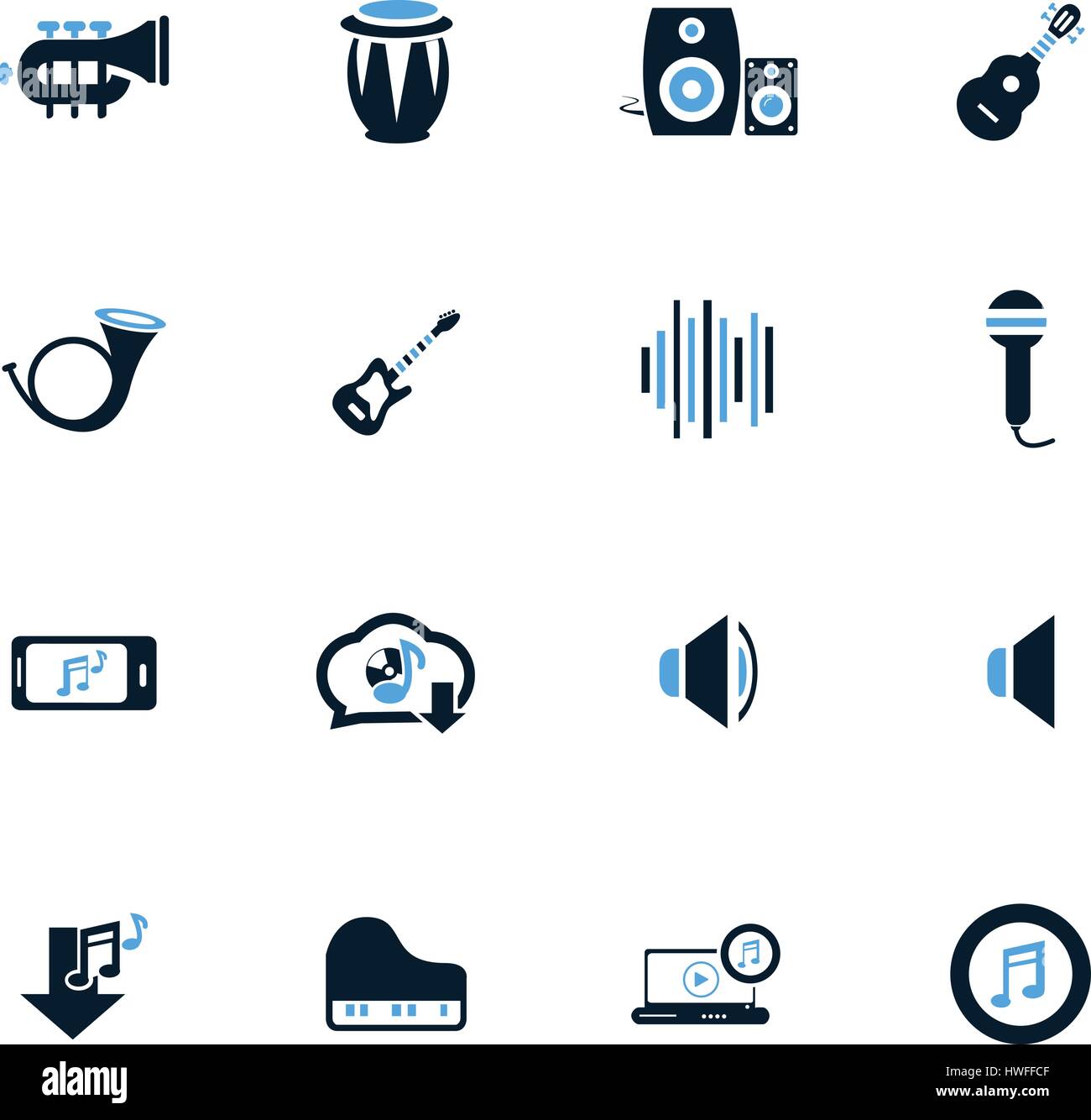 Music icon set for web sites and user interface Stock Vector Image ...