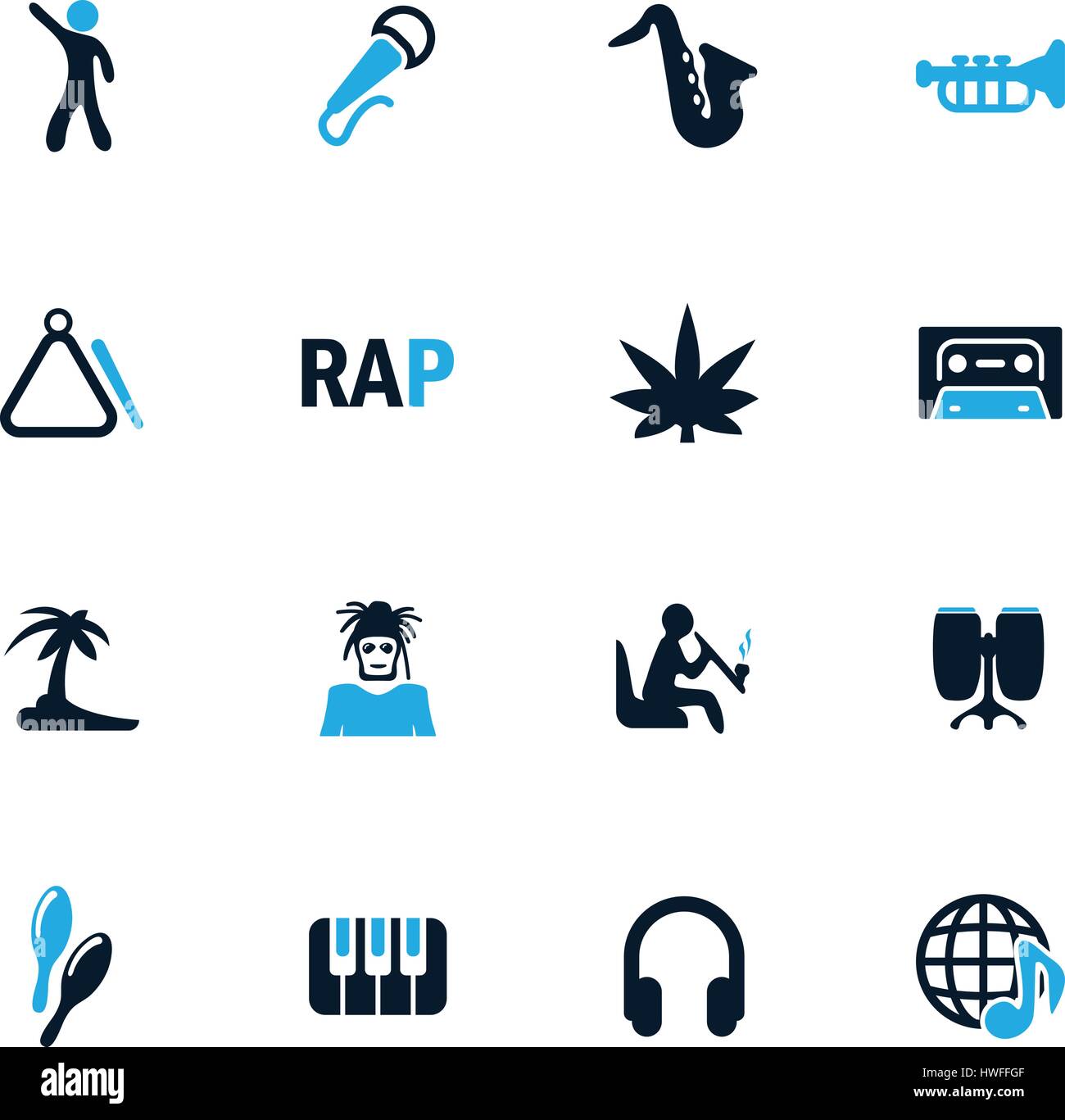 Rap Music icon set for web sites and user interface Stock Vector Image ...