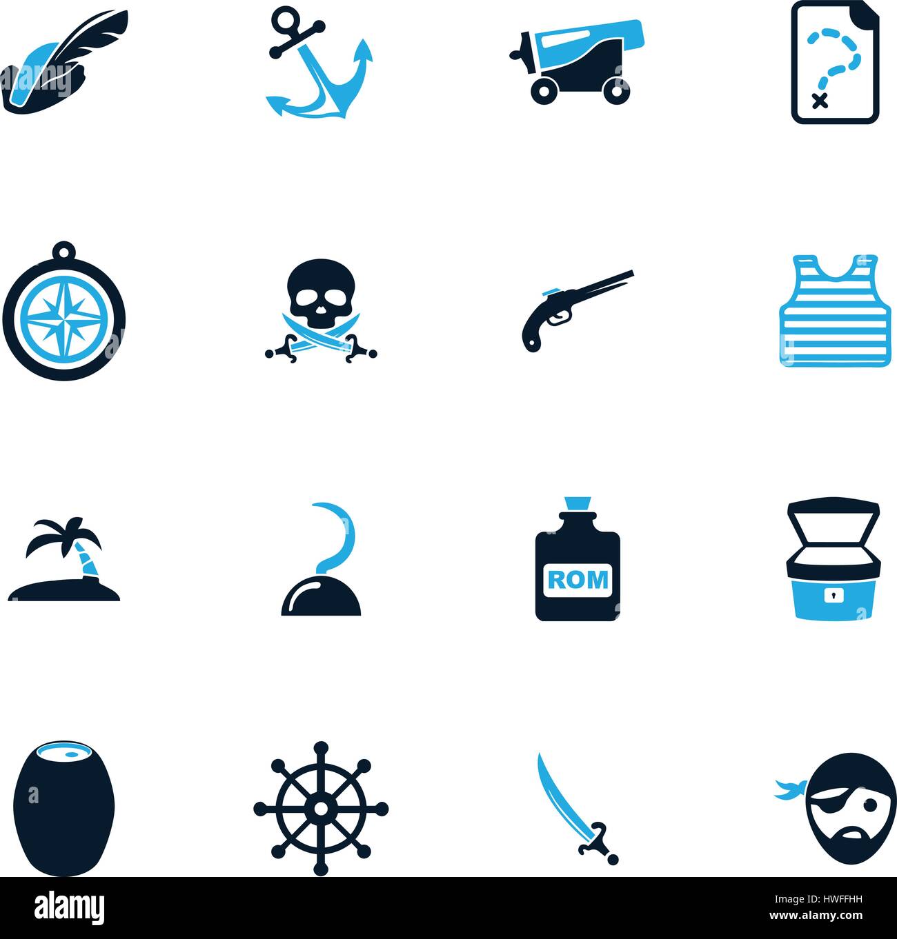 Pirates icon set for web sites and user interface Stock Vector Image ...