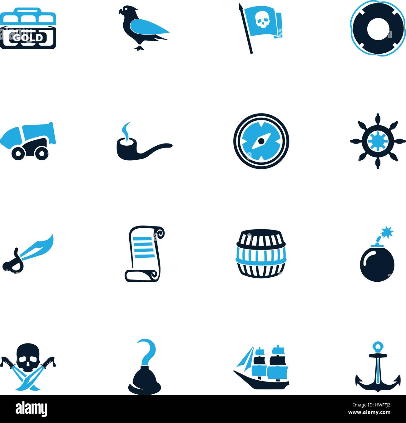 Pirates icon set for web sites and user interface Stock Vector Image ...