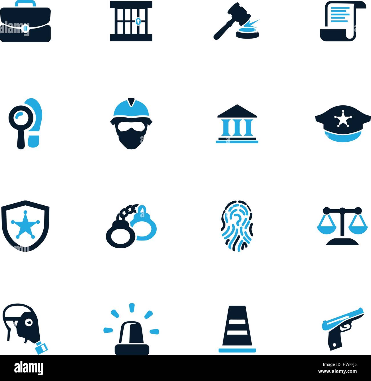 Police icon set for web sites and user interface Stock Vector Image ...