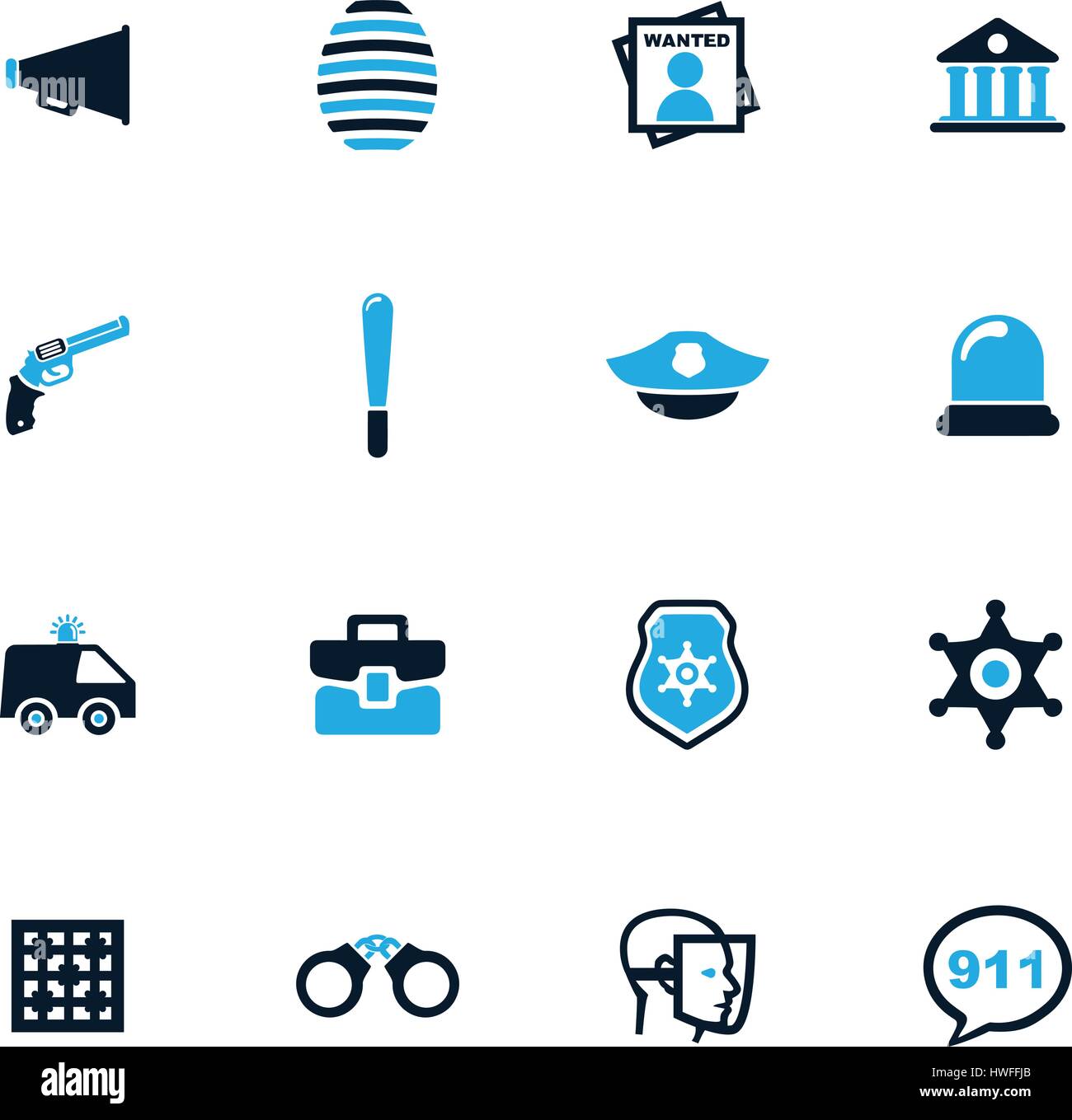Police icon set for web sites and user interface Stock Vector Image ...
