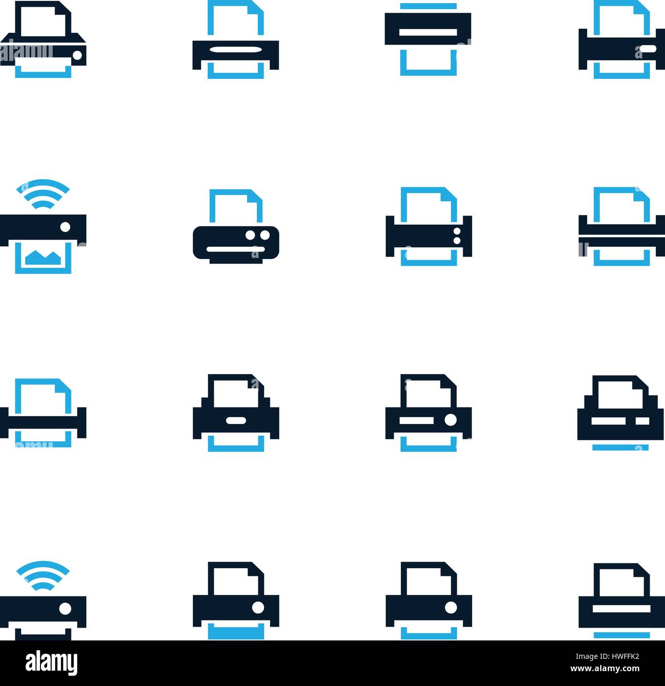 Print icon set for web sites and user interface Stock Vector Image ...