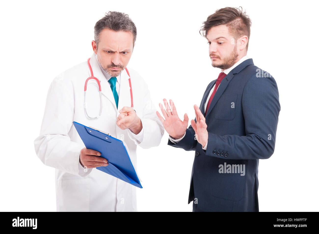 Doctor showing results examination Cut Out Stock Images & Pictures - Alamy