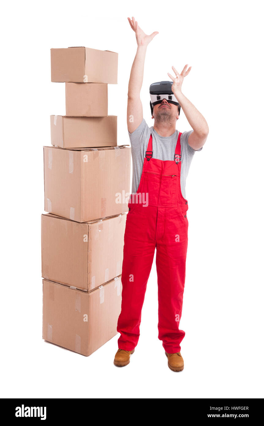 Male man holding virtual Cut Out Stock Images & Pictures - Alamy