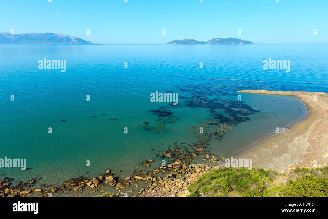 Morning sea rocky coast landscape (Narta Lagoon, Vlore, Albania Stock ...
