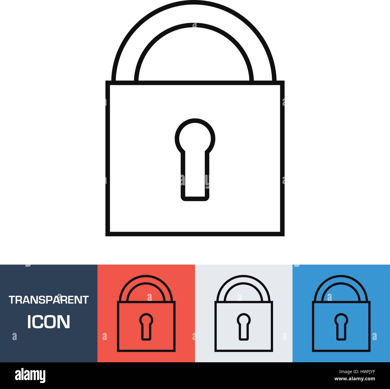 Transparent closed padlock icon. Vector icon on different types ...