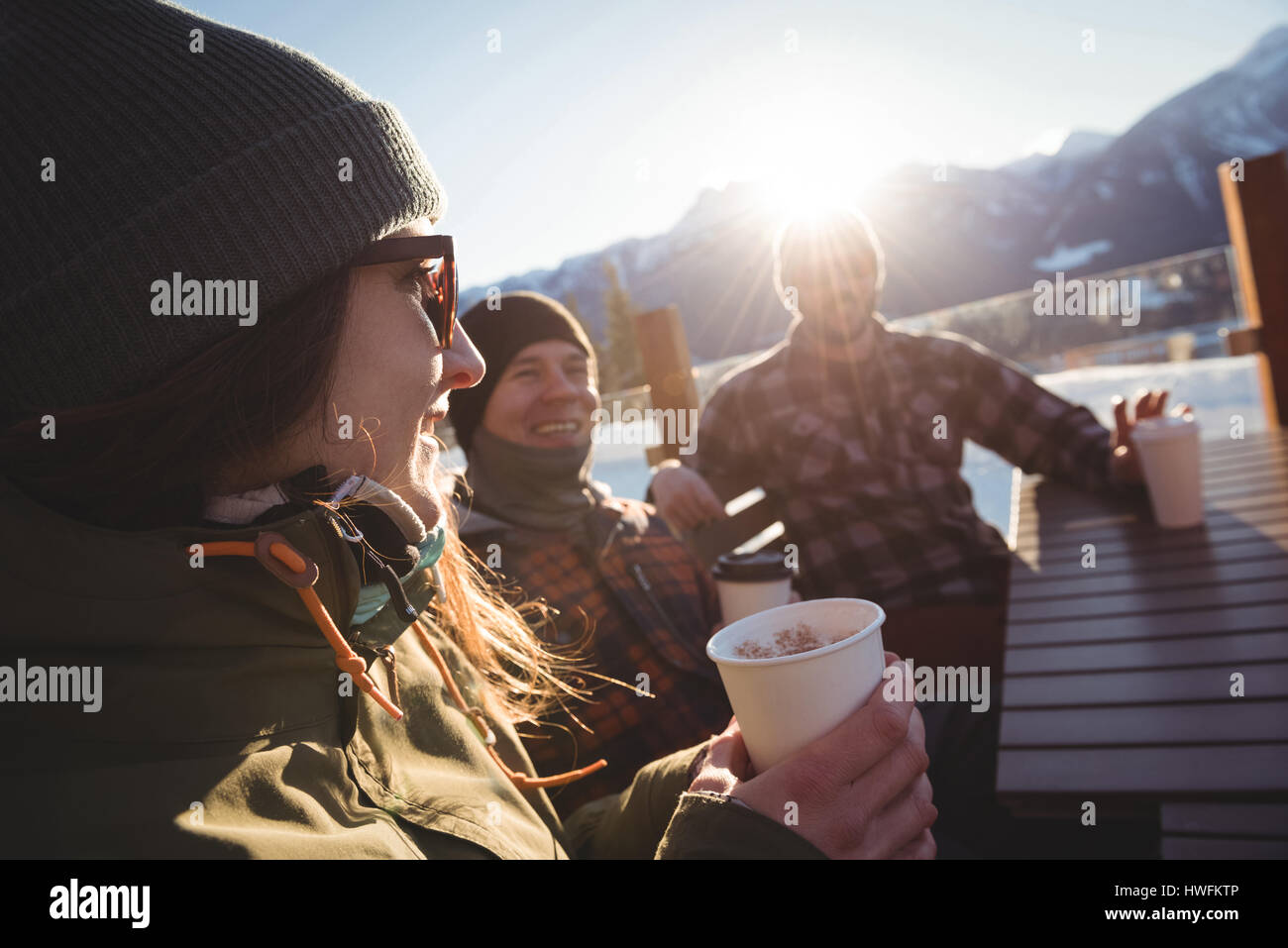 Skiers smiling each other hi-res stock photography and images - Alamy