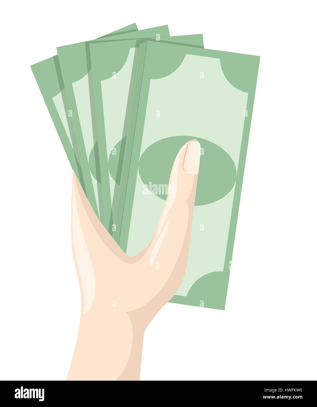 Hand holding money Saving dollar Flat design style vector illustration ...